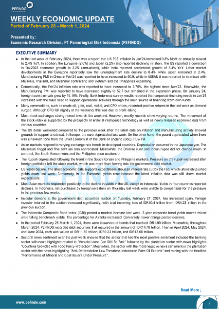 Weekly Economic Update | PEFINDO - PT Pemeringkat Efek Indonesia